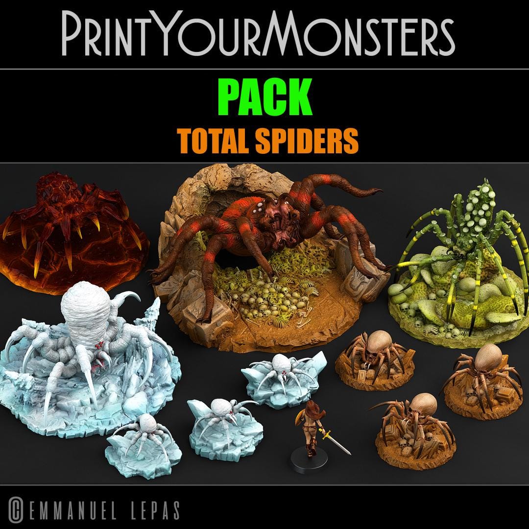 Total Spiders Pack | Dnd Giant Insectoid Tarantula Collectible Monster ...