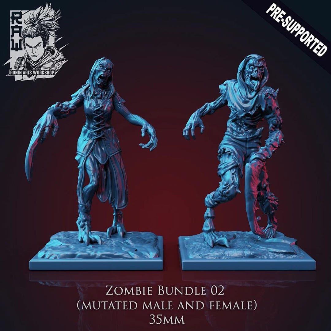 Mutated Zombies | Dnd Undead Horror Miniatures | 35mm / 54mm / 75mm ...