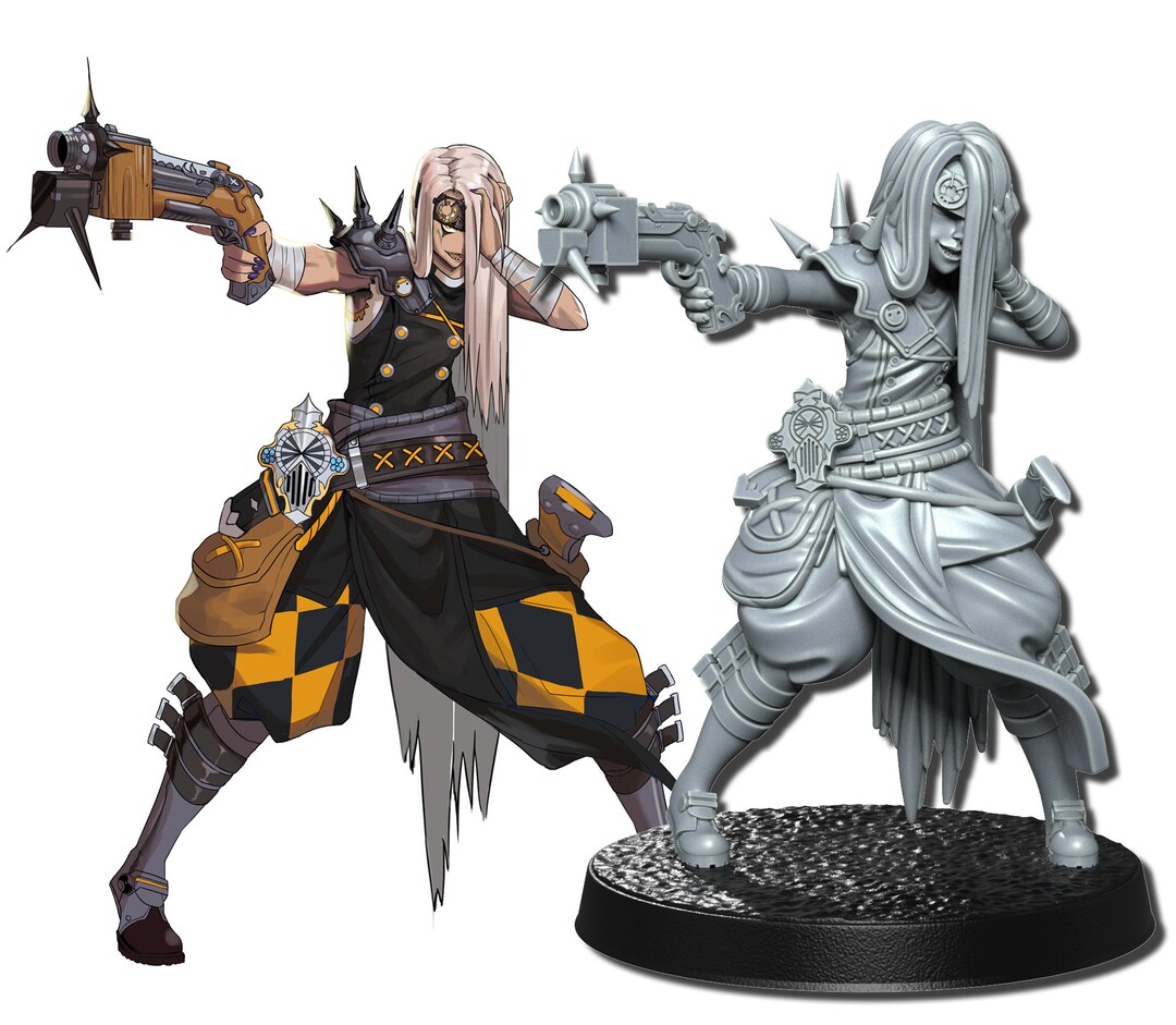 Zander Female Sci-fi Fighter Warrior 3D Resin Printed Miniature 32mm ...