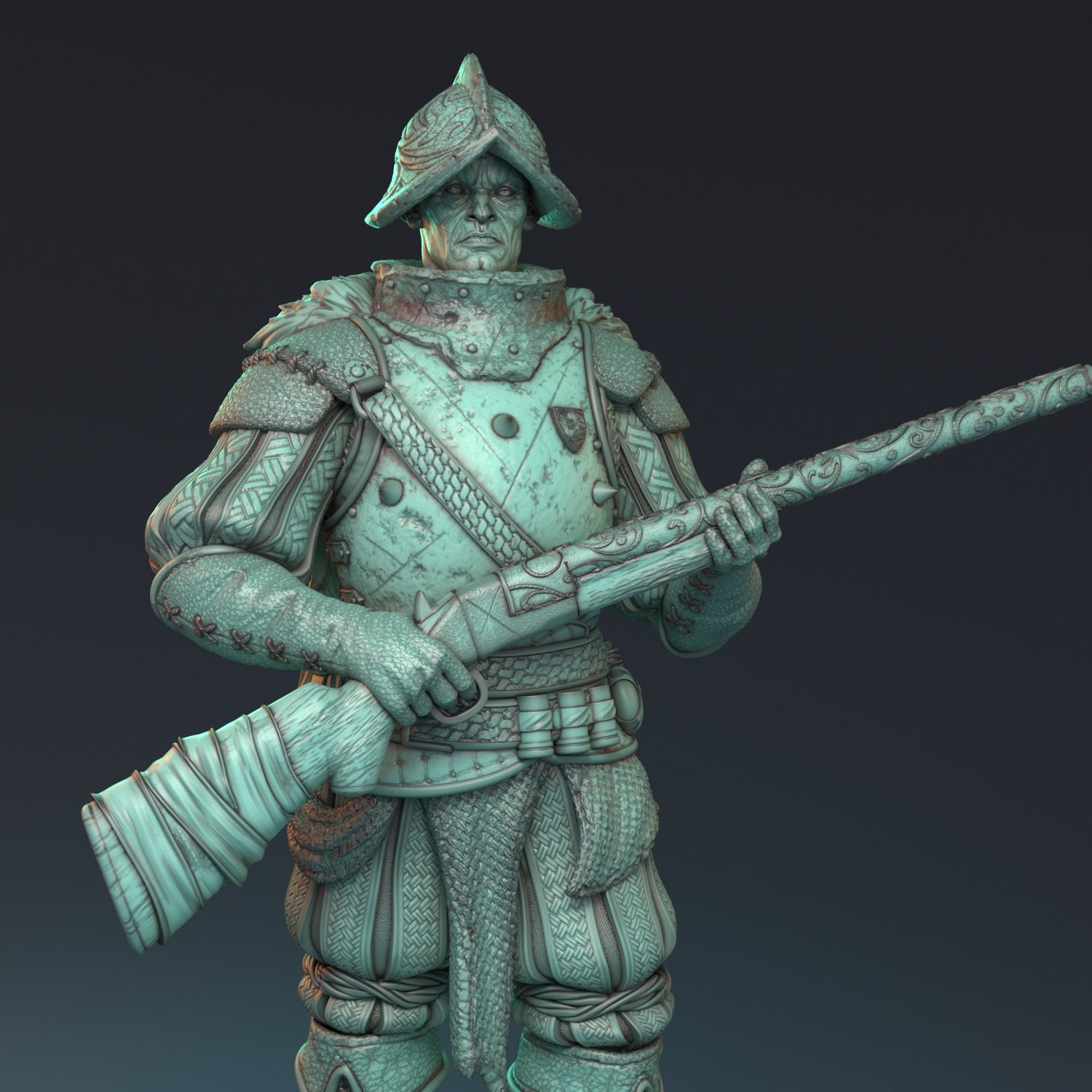 Felang Mans Fantasy Miniature Musketeer Soldier Ranger Dnd 3d Resin ...