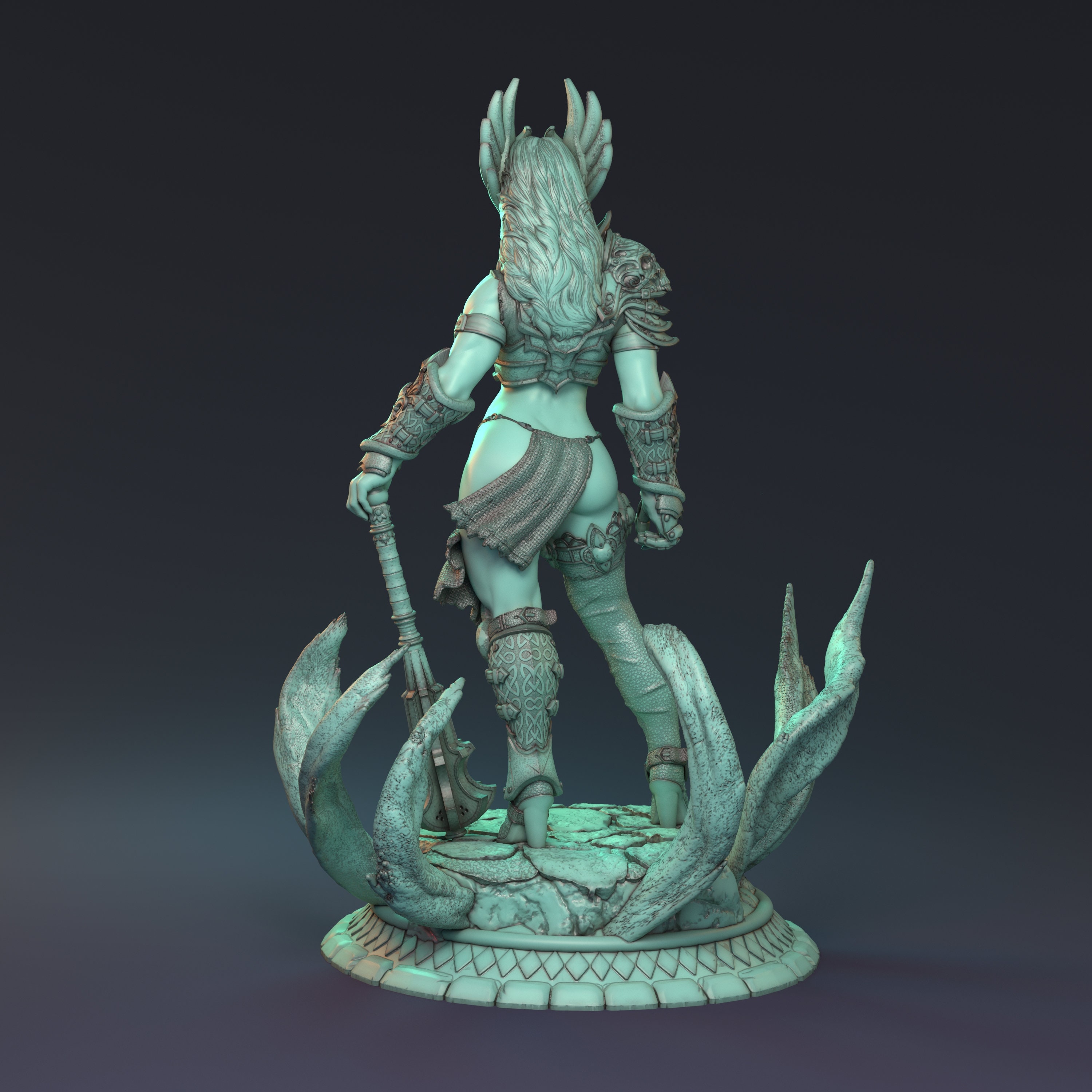 Markin Female Fantasy Miniature Dnd 3d Resin Printed Model Pin up Miniature Warrior Fighter 32mm ...