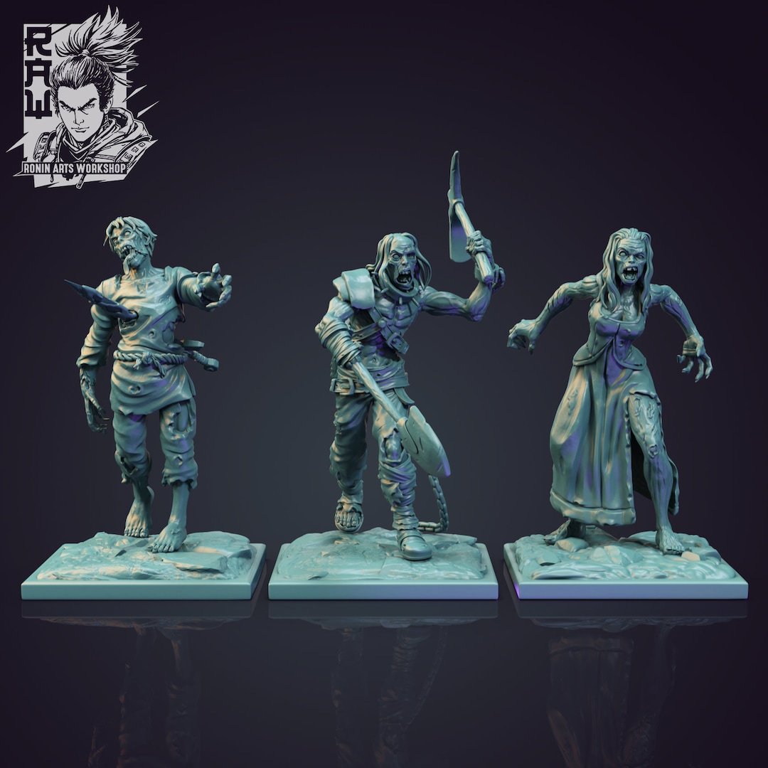 Zombie Bundle 01 | Dnd Undead Monster Enemies 3D Resin Printed ...