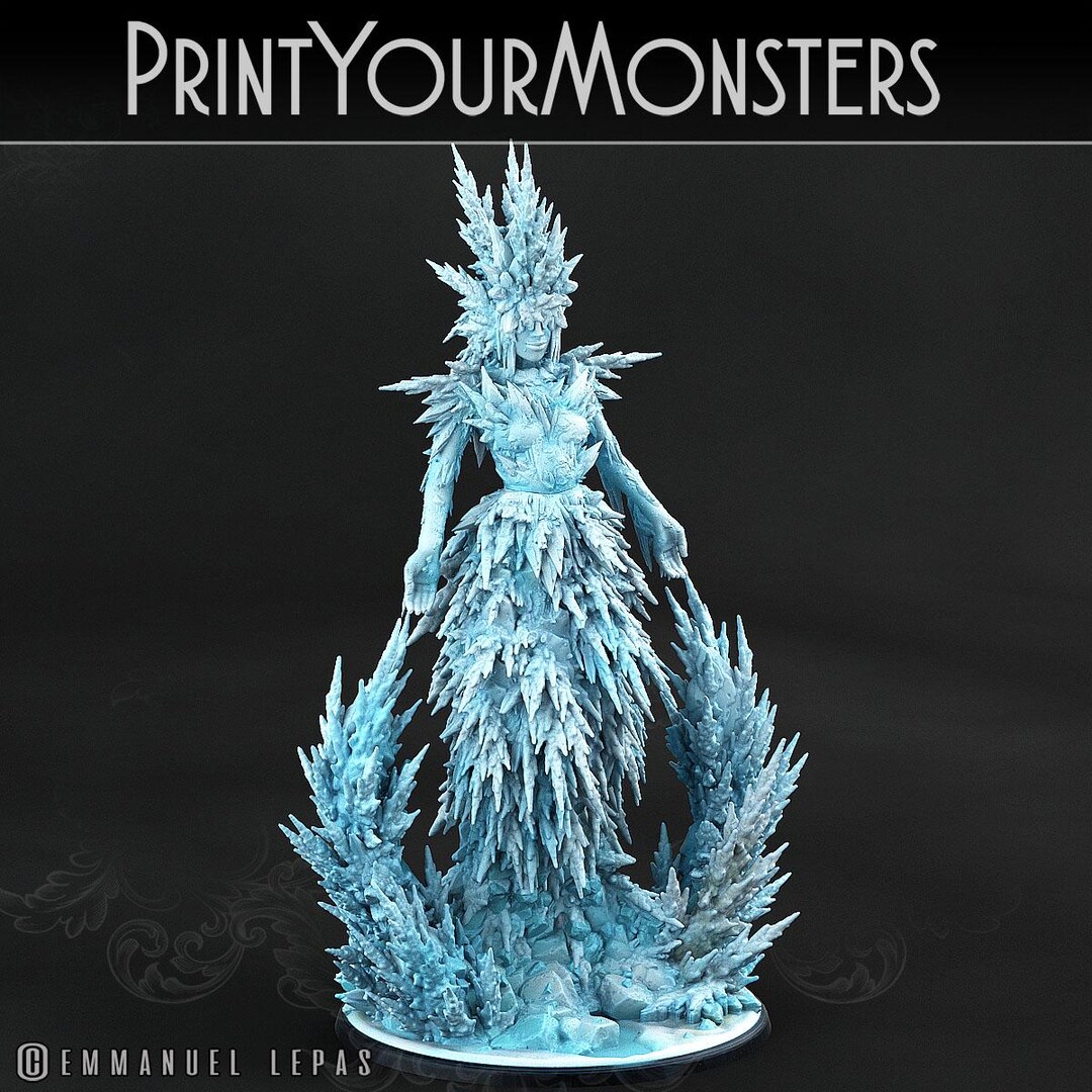 Hoarfrost Queen | Dnd Frost Elemental Monster Miniatures | 32mm / 75mm ...