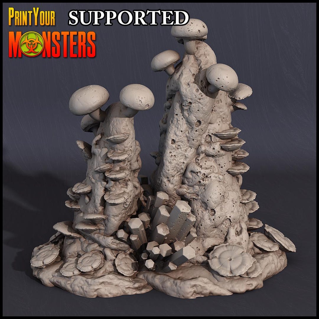 Fungal Grotto Scenery | Dnd Mycelic Myconid Mushroom Miniature | 32mm ...