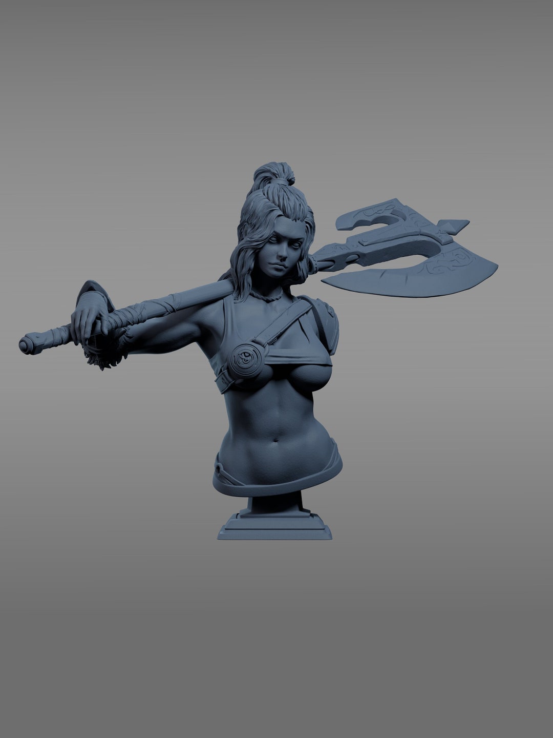 Thora Bust | Female Fantasy Miniature Bust 3d Resin Printed Model Viking Pin up Miniature Bust ...