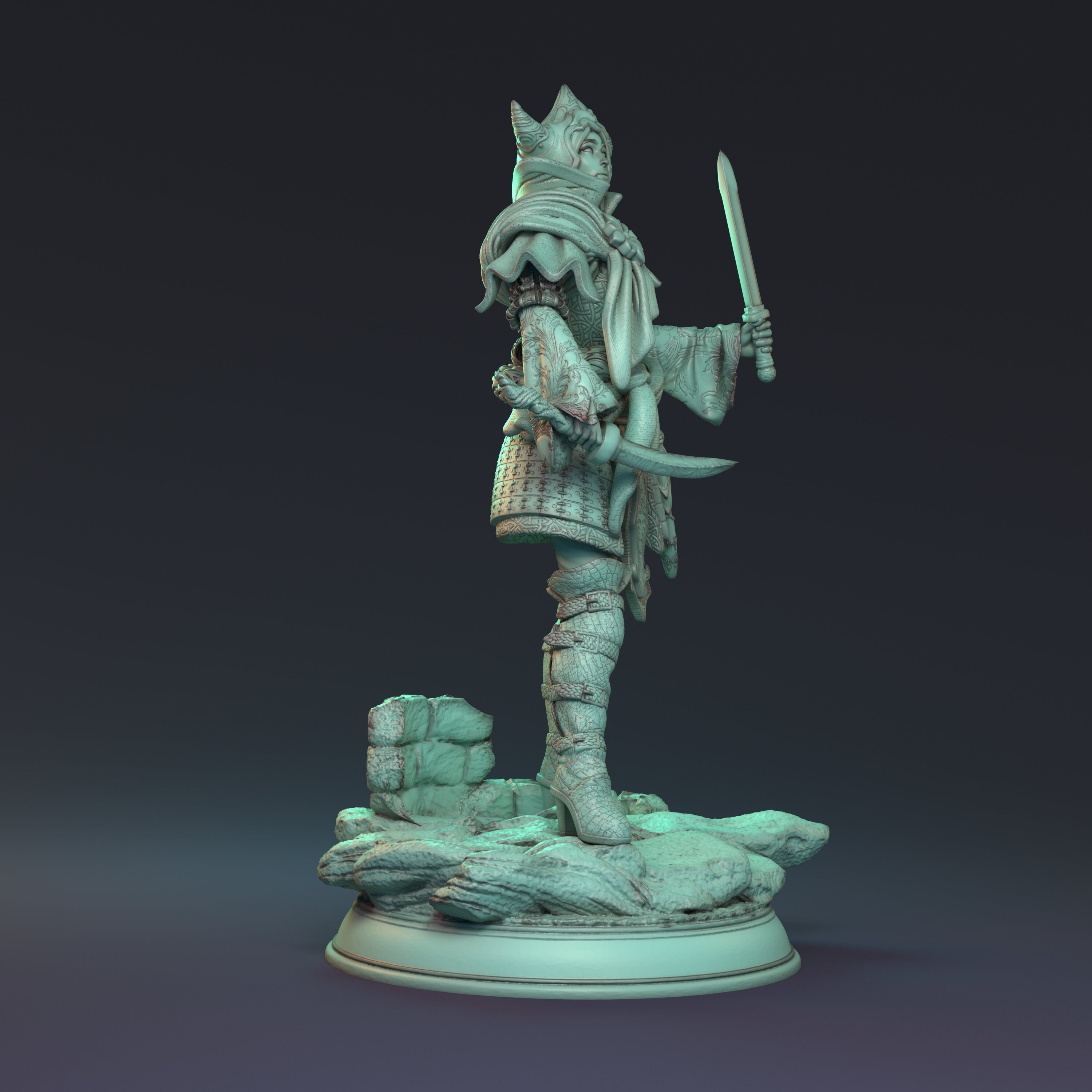 Alimilian Female Fantasy Miniature Dnd 3d Resin Printed Model 32mm 75mm ...