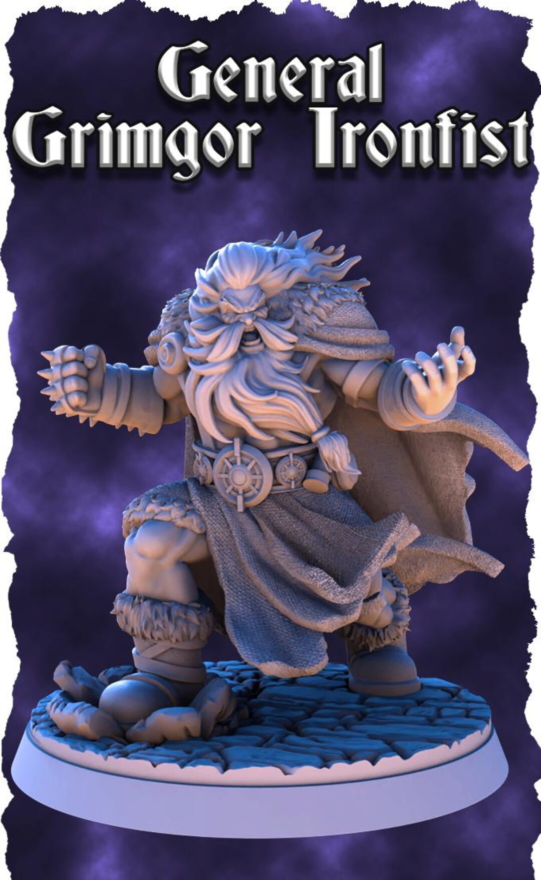General Grimgor Ironfist | Fantasy Dwarf Barbarian Pugilist Fighter 3D ...