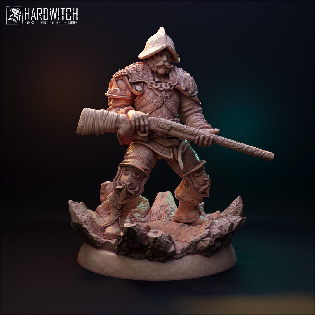 Gmard Sirch| Dnd Fantasy Human Gunner Rifleman Miniature | 32mm / 75mm ...