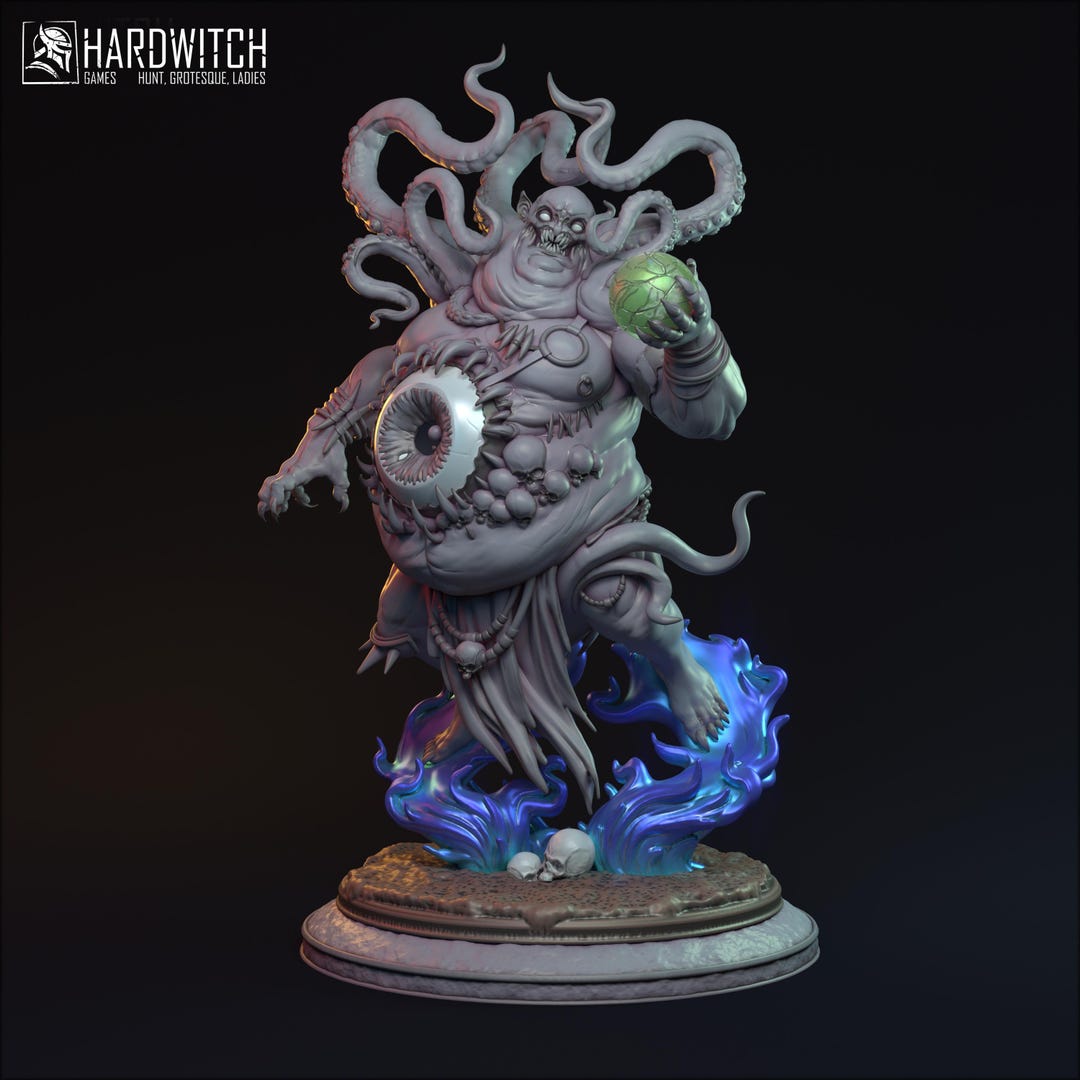 Bralkor | Dnd Demon Mage Monster Miniature | 32mm / 75mm | by Hardwitch ...