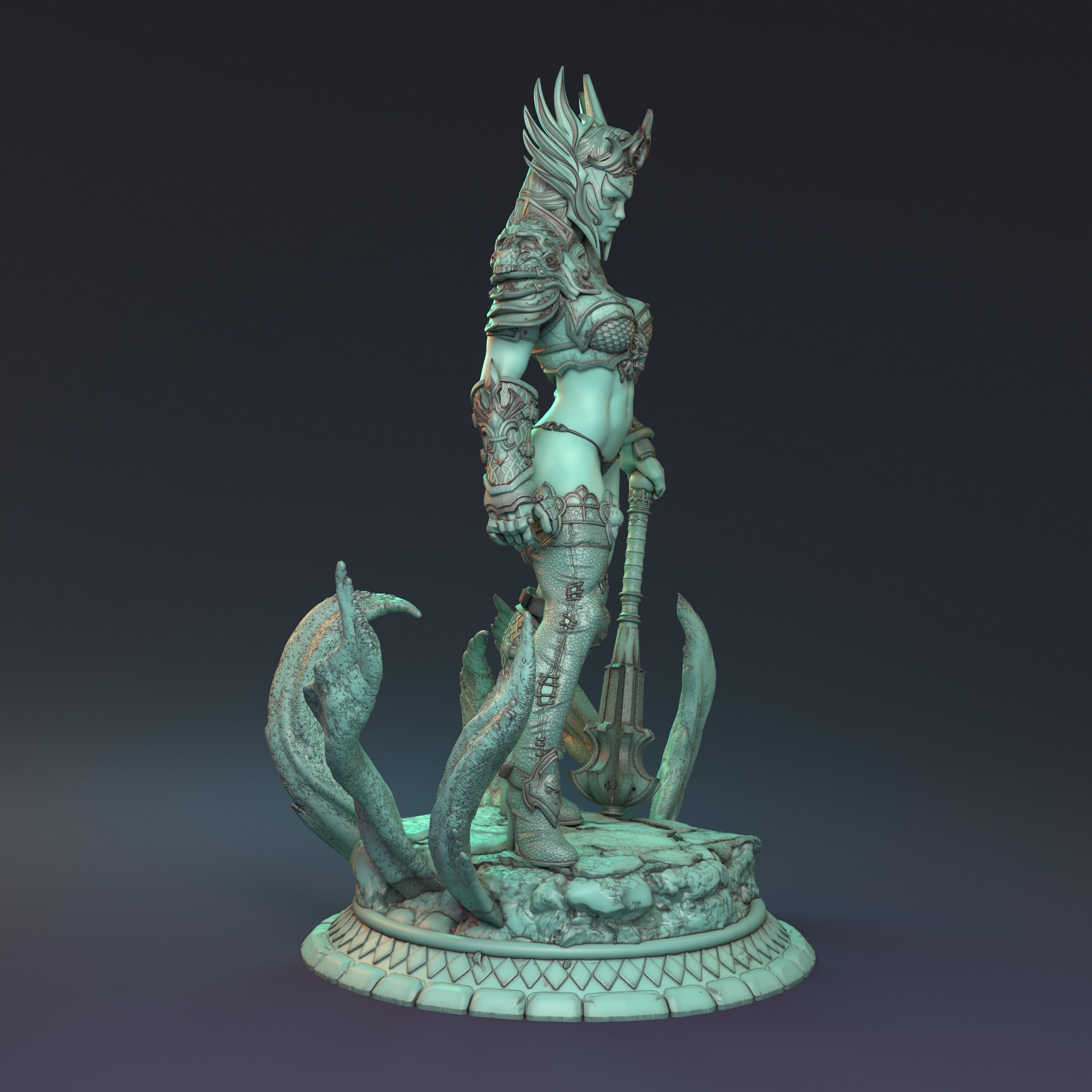 Markin Female Fantasy Miniature Dnd 3d Resin Printed Model Pin up Miniature Warrior Fighter 32mm ...