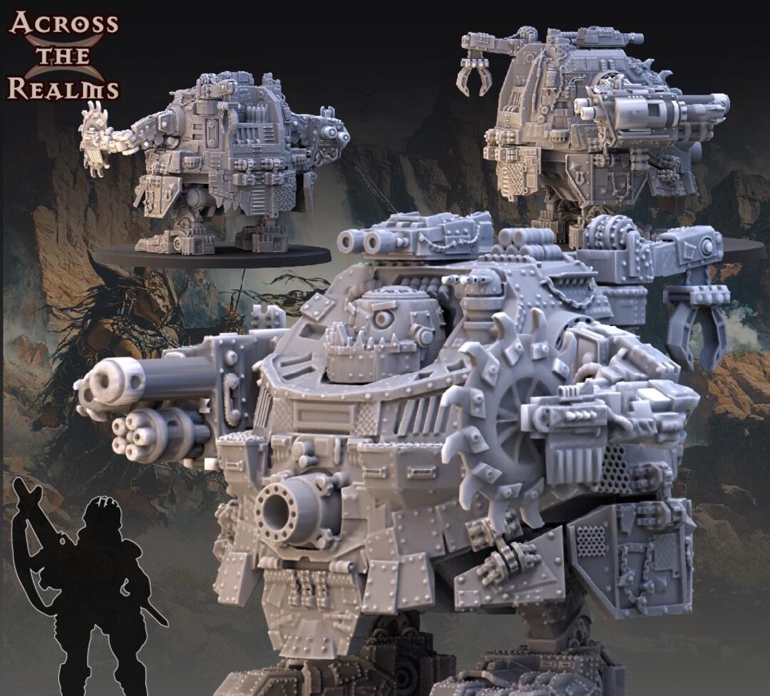 Beasthunter Scrap-mech | Sci-fi Giant Mecha Robot Miniature | by Across the Realms - Etsy
