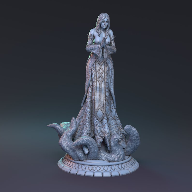 Gallada Female Fantasy Miniature 3d Resin Model Miniature Dnd Priest ...