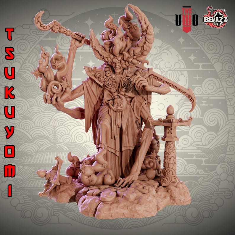 Tsukuyomi, God of the Moon | Dnd Japanese Mythology Oni Yokai Miniature ...