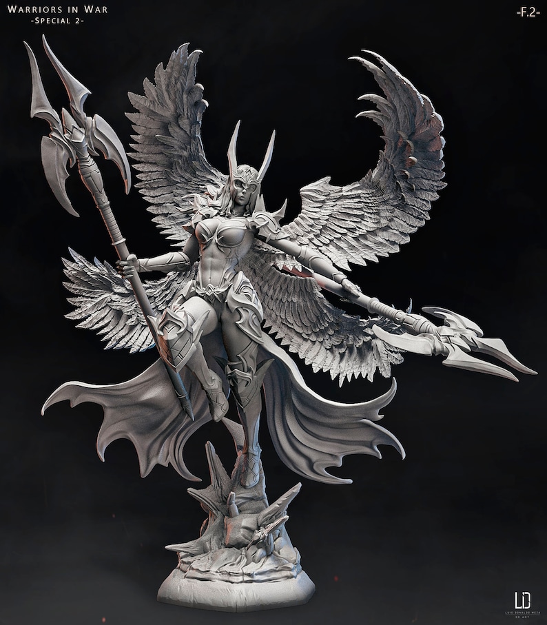 Brynhildr Valkyrie Miniature, 80mm Angel Female Pinup, 3D Print - Etsy