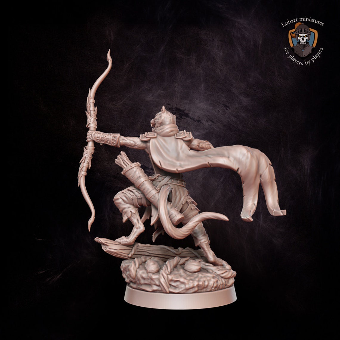 Tabaxi Ranger Customizable Dnd Miniature Tabaxi Archer Model Pathfinder ...