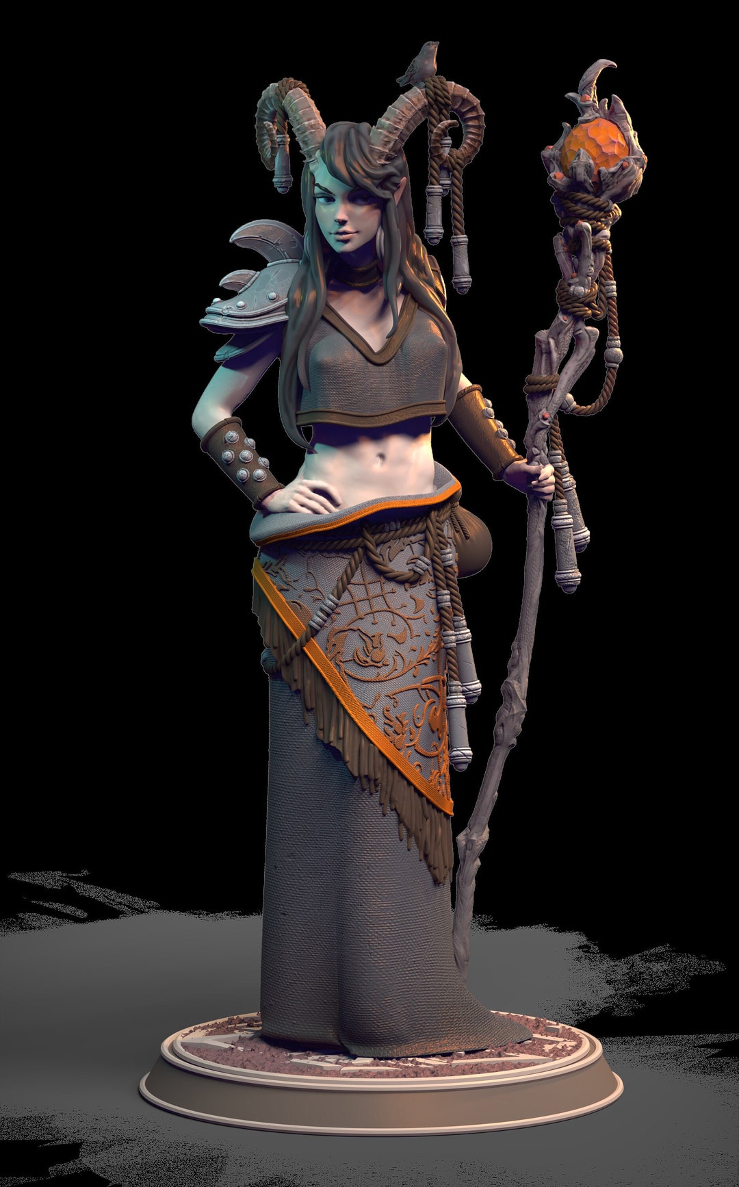 Gabriella Granithorn Female Fantasy Miniature 3d Resin Printed Model Pin up Minature 40mm / 75mm ...