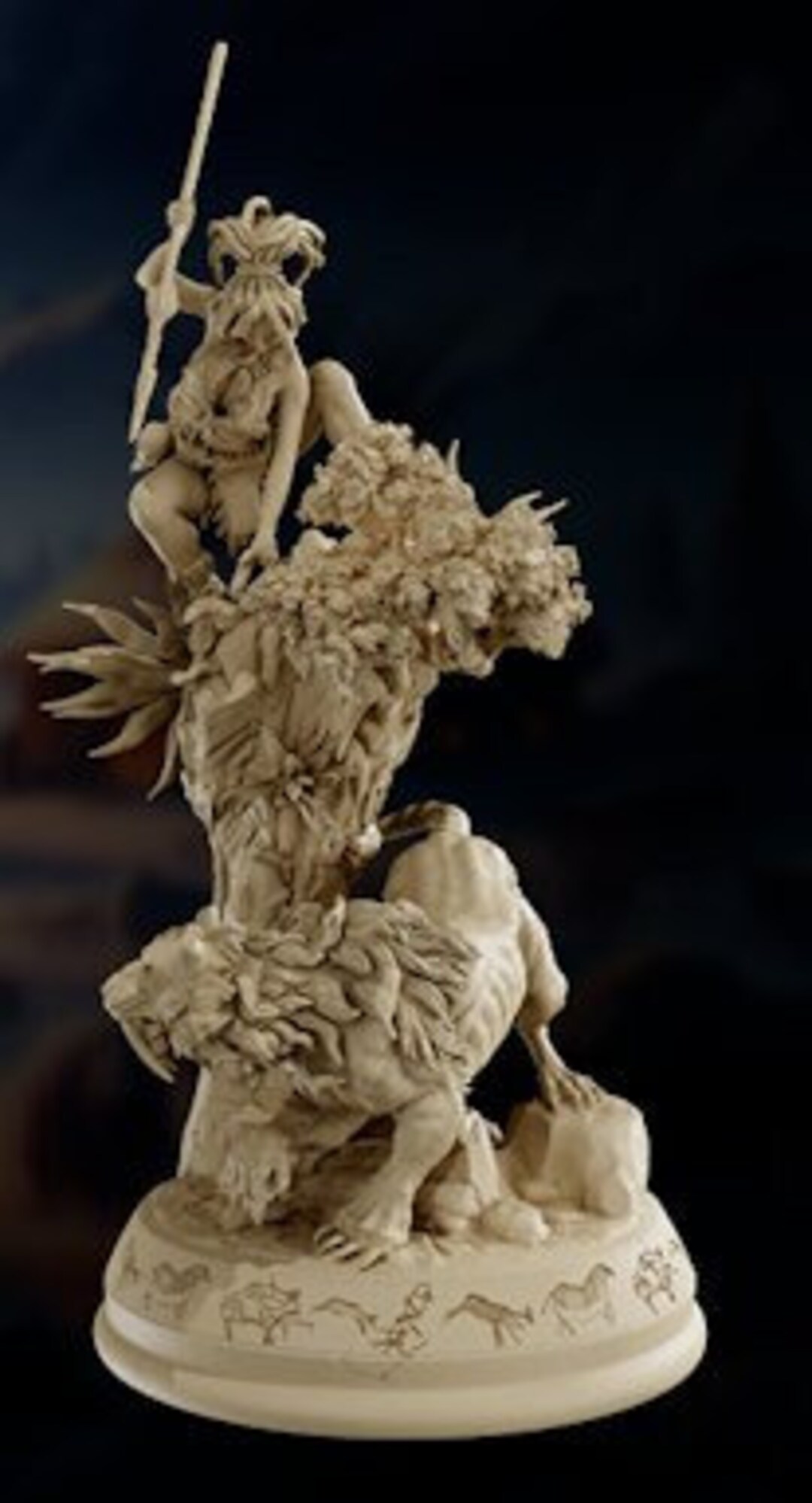 Niva, the Invisible Feline Hunter Female Fantasy Miniature Primitive ...