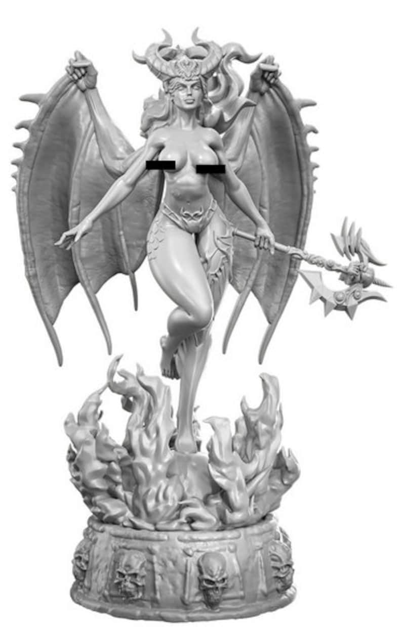 Succubus Witch Female Fantasy Miniature 3d Resin Print Model Pin up Miniature Cultist Mage ...