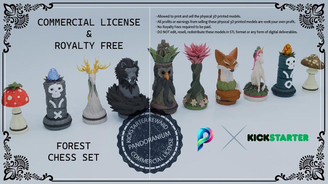 Forest Chess Pieces | 3D Printed Novelty Boardgame Chess Set | by ...