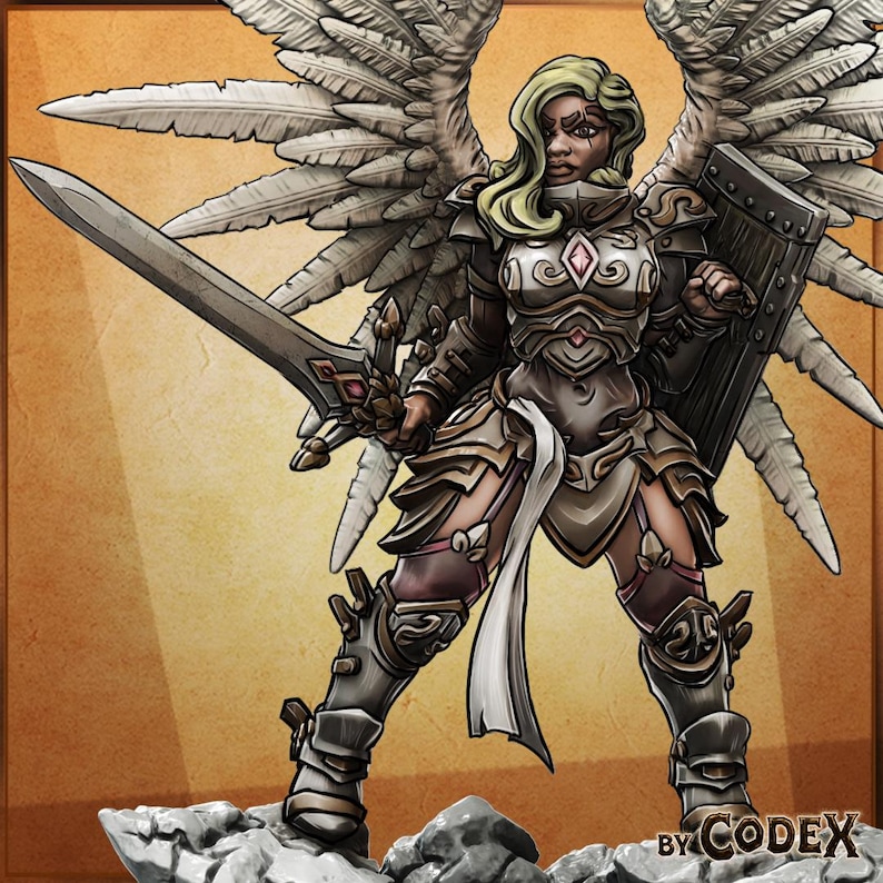 Ulrika | Dnd Female Angel Aasimar Warrior Knight Miniature | 35mm ...