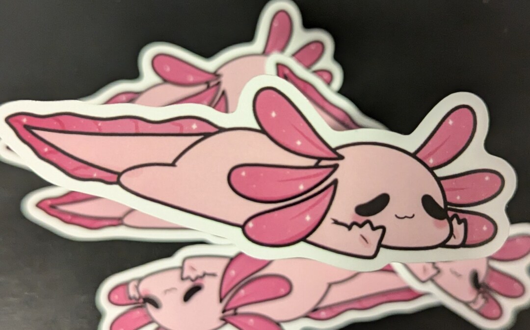 Cute Axolotl Sticker 3in - Etsy