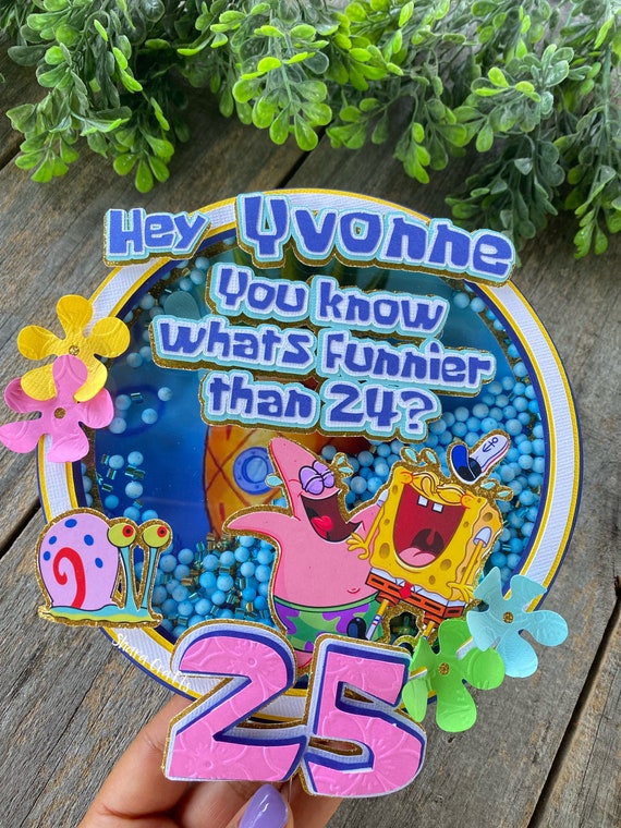 Birthday Cake Topper Inspired Bob Sponge Cake Topper Shaker - Etsy