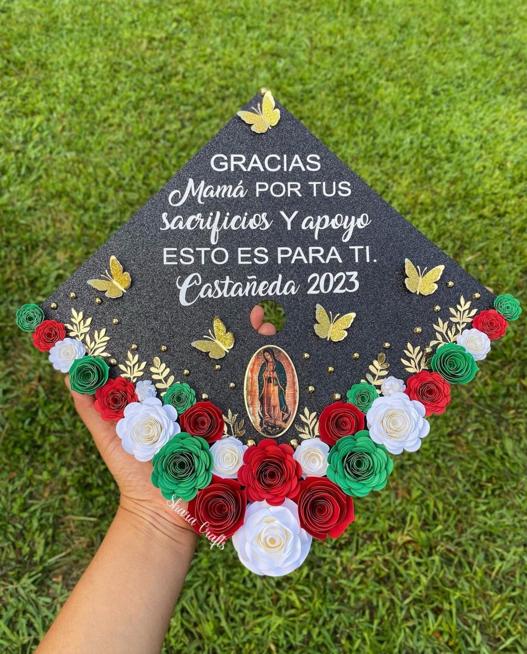Mexican Graduation Cap Decoration, Grad Cap With the Virgencita De ...