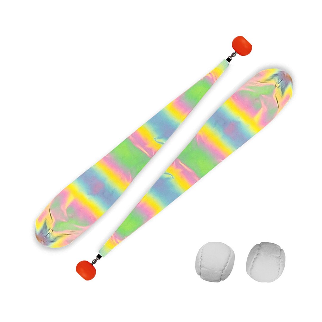 Pair of Rainbow Full Reflective Pro Poi - Etsy