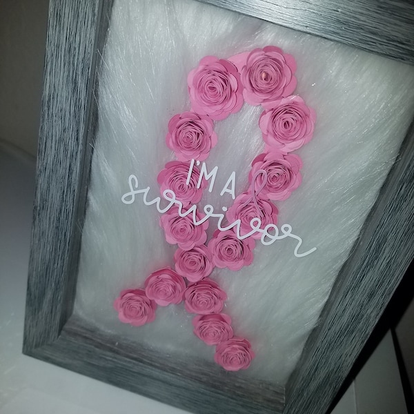 Breast Cancer Shadow Box - Etsy