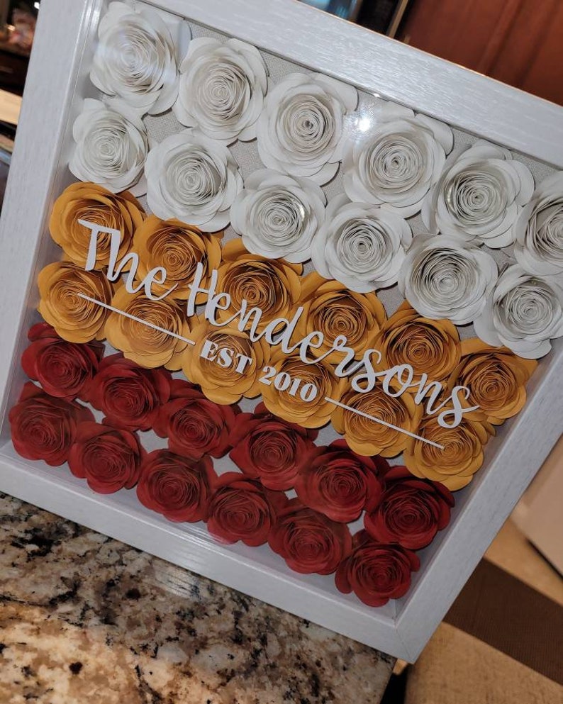 Custom Ombré Paper Flower Shadow Box - Etsy