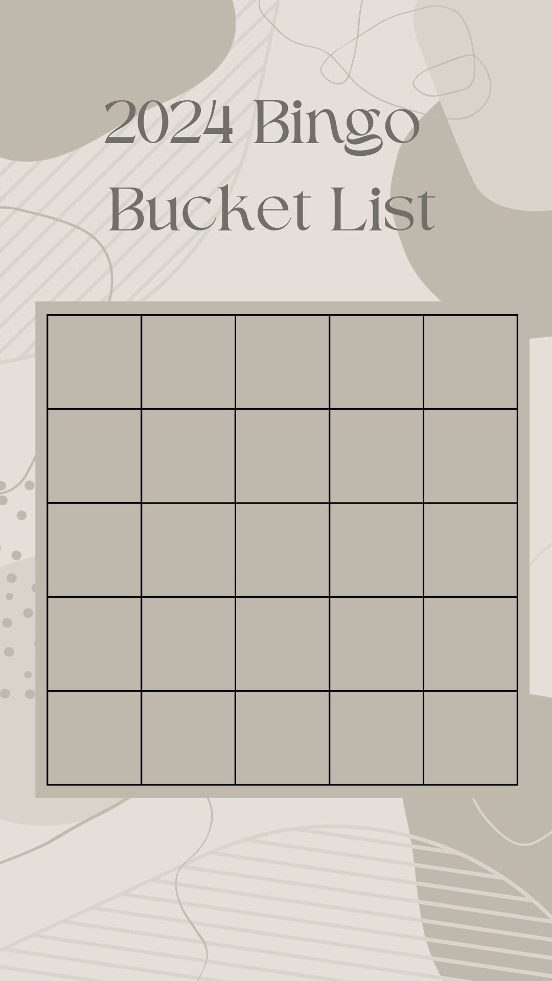 2024 Grey Scales Bingo Bucket List - Etsy