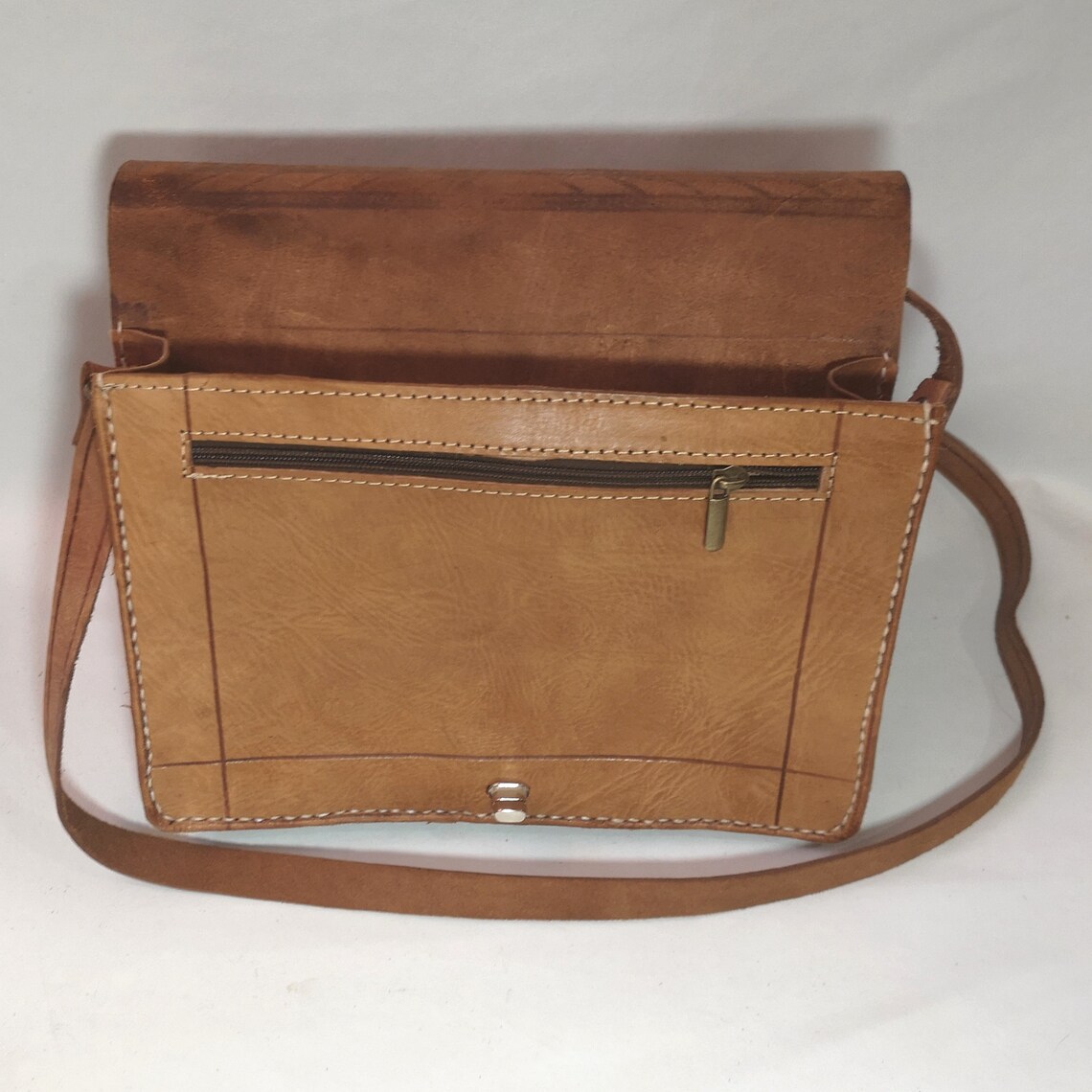 Moroccan Leather Crossbody Bag/brown Leather Crossbody Bag/hand Tooled ...