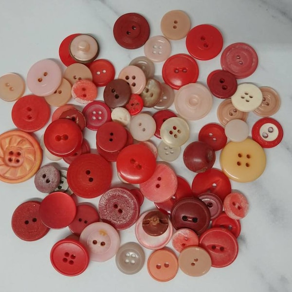 Red Vintage Buttons - Etsy