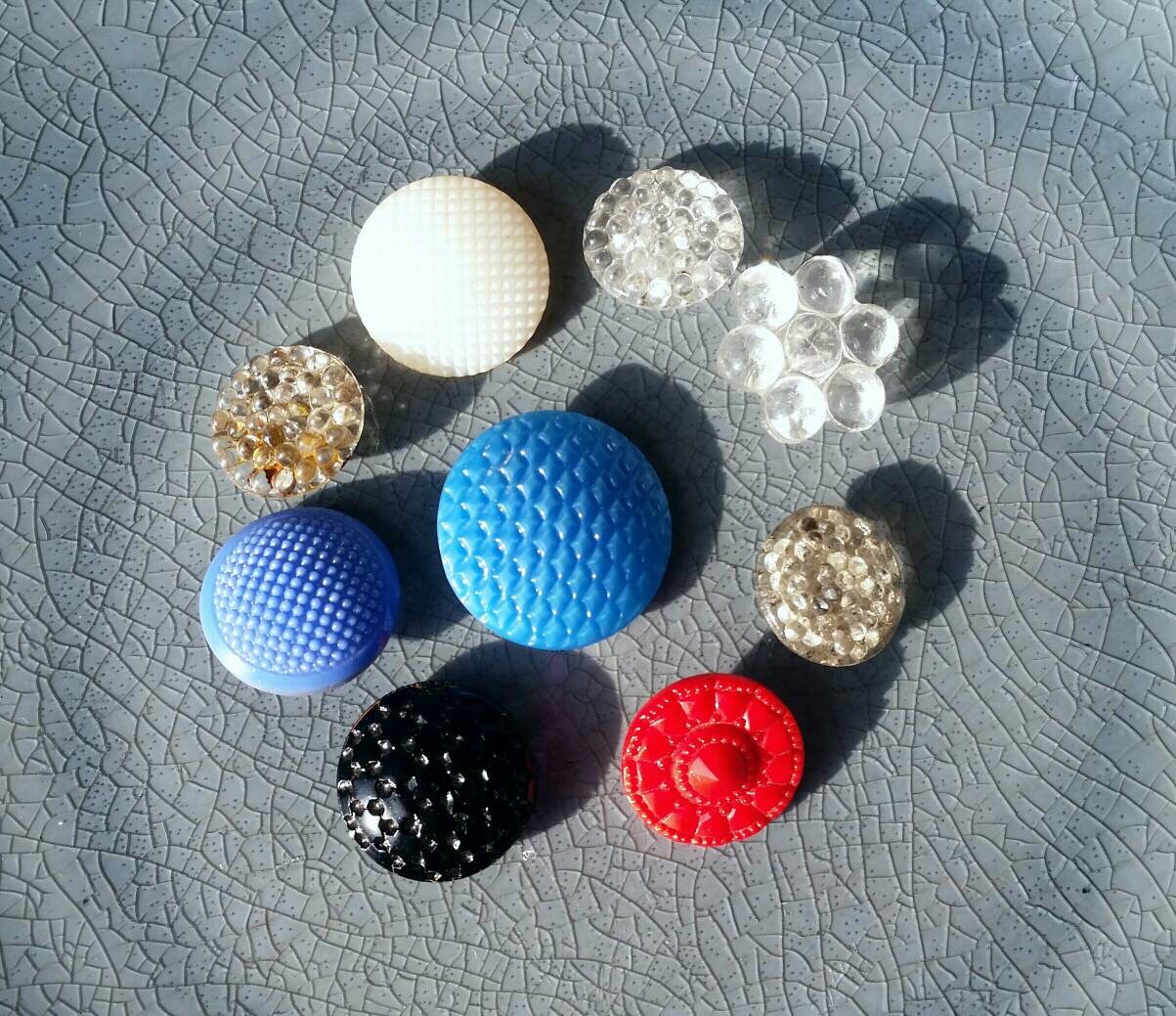 9 antique textured glass button mix vintage buttons glass | Etsy