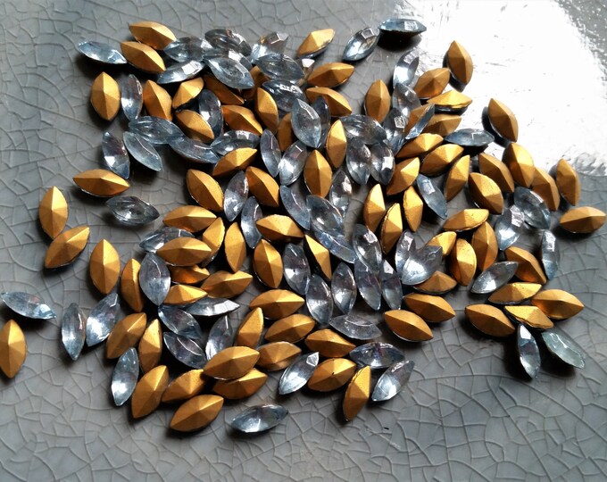 Light Blue Glass Navettes Marquise Shaped Rhinestones - 135 Pc - 4mm X ...