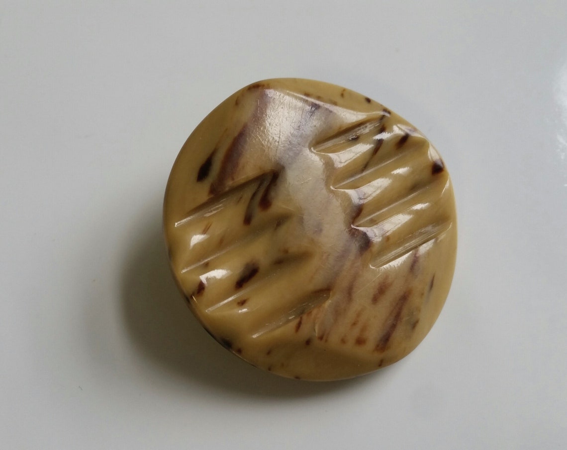 Large Bakelite Coat Button 40mm - Beige Marbled Mottled - Vintage ...