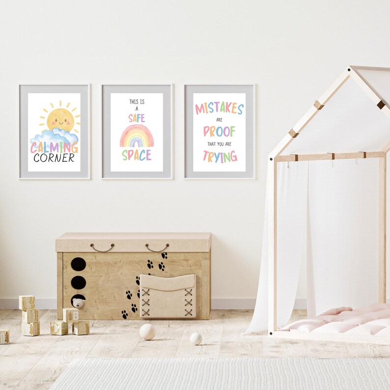 Calming Corner Sign | SEL Classroom Decor | Therapy Office Art | Mental ...