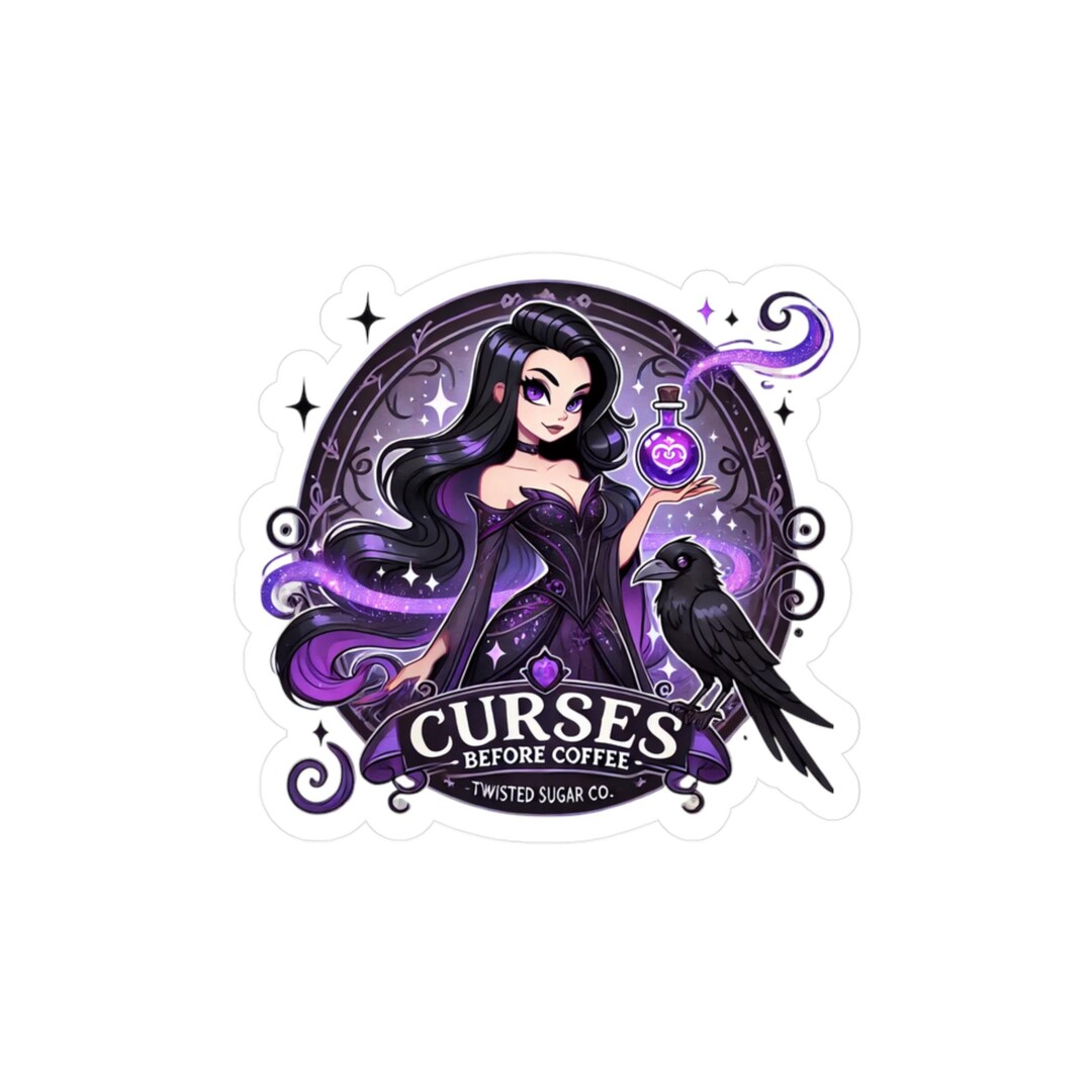 Morgana Magic Logo Sticker, Crow Purple Decal, Witchy Vibes, Halloween ...