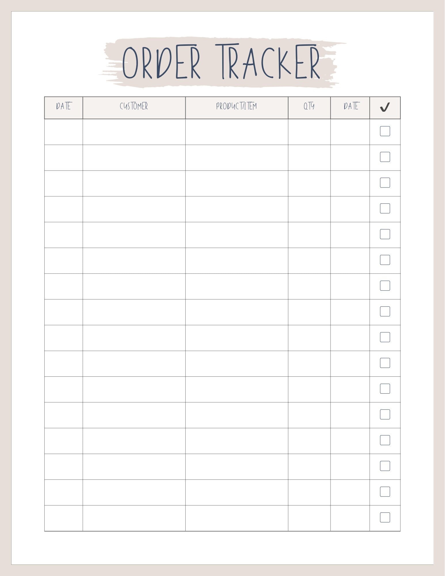 Order Tracker, Order Form, Small Business, Printable - Etsy