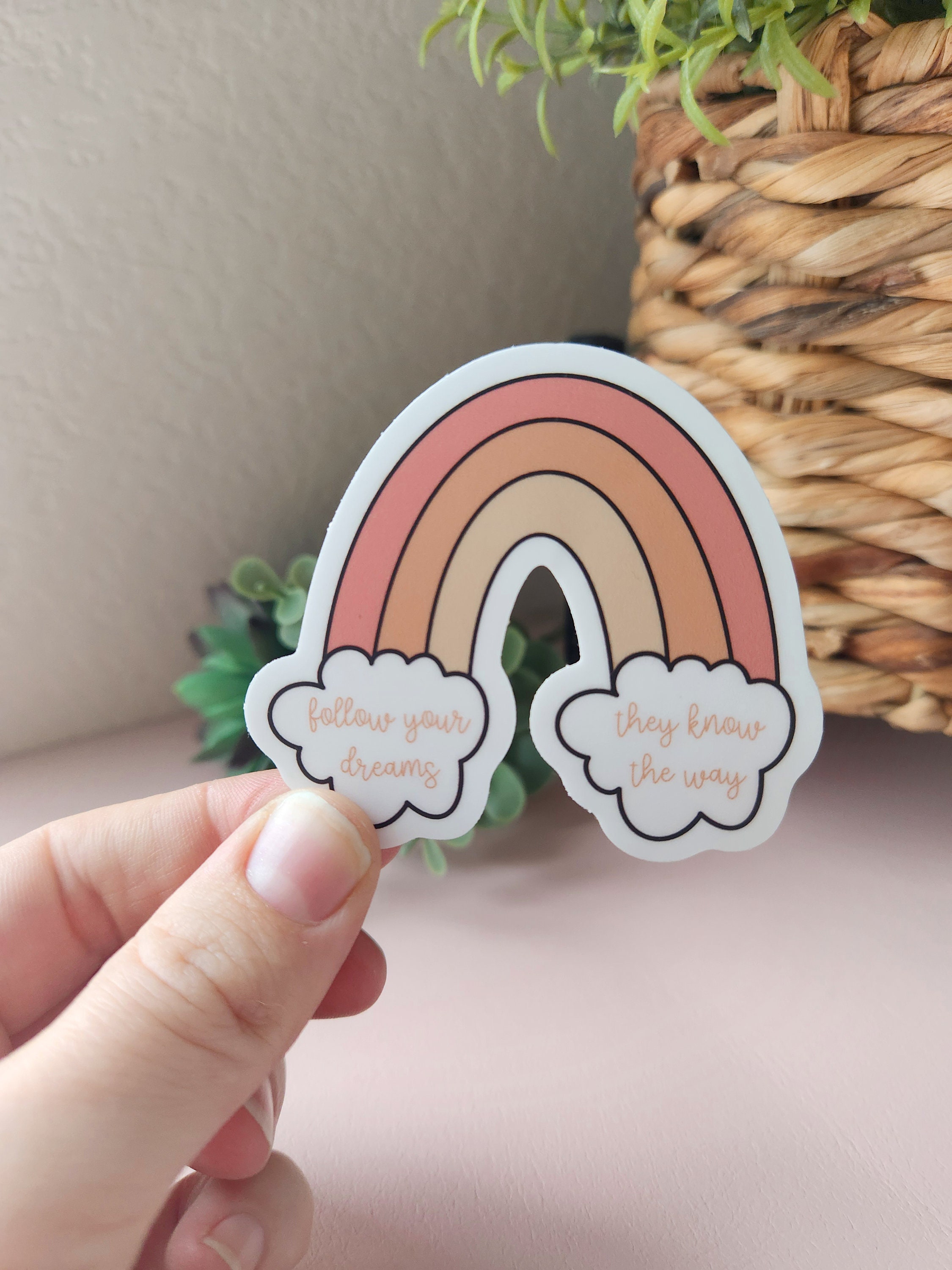 Follow Your Dreams Sticker, Rainbow Sticker, Dreams Sticker ...