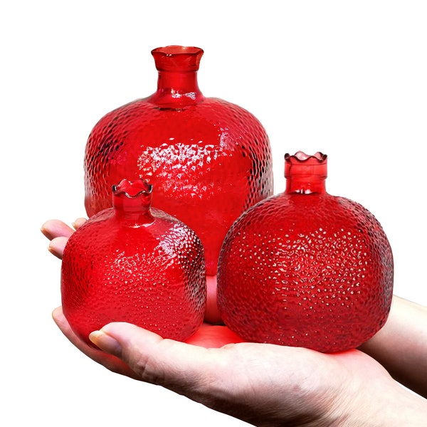 Red Glass Vases - Etsy