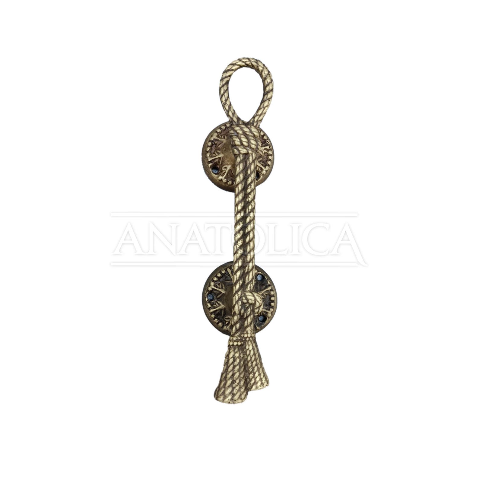 Anatolica Solid Brass Rope and Tassel Door Pull Handle on Rosettes, 10 ...