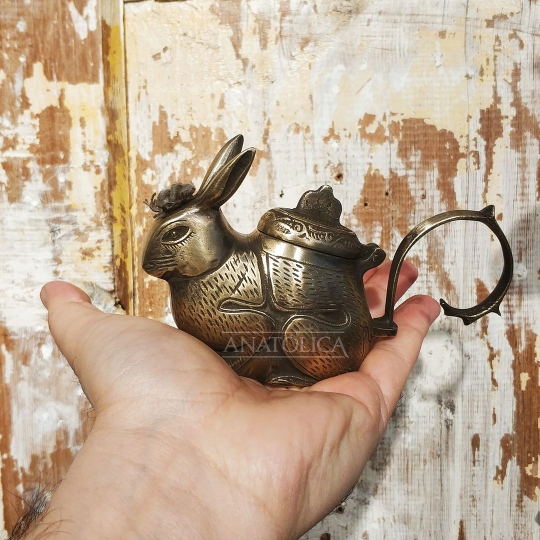 Vintage Brass Bunny Rabbit Oil Lamp - Etsy
