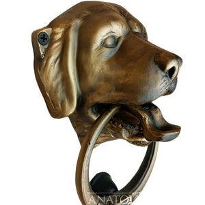 Anatolica Dog Door Knocker, Solid Brass, 6.7 Inches, Labrador Retriever ...