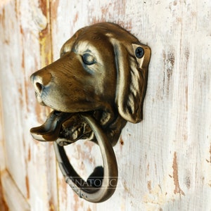 Anatolica Dog Door Knocker, Solid Brass, 6.7 Inches, Labrador Retriever ...