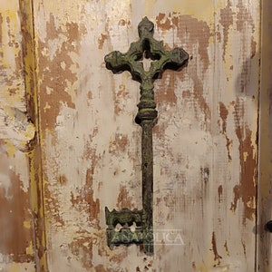 Vintage Large Cross Key, 9.9 Inches, Solid Brass, Church Monastery ...