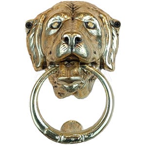 Anatolica Dog Door Knocker, Solid Brass, 6.7 Inches, Labrador Retriever ...