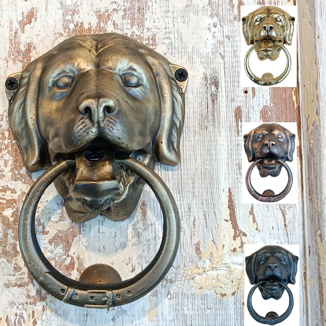 Anatolica Dog Door Knocker Solid Brass 6.7 Inches Labrador - Etsy