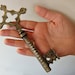 Vintage Cross Key Large 6.93 Inches Solid Brass Engraved Church ...