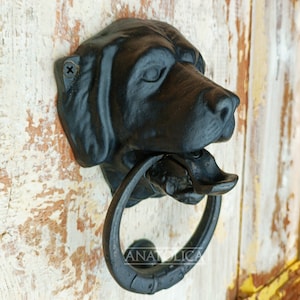 Anatolica Dog Door Knocker, Solid Brass, 6.7 Inches, Labrador Retriever ...